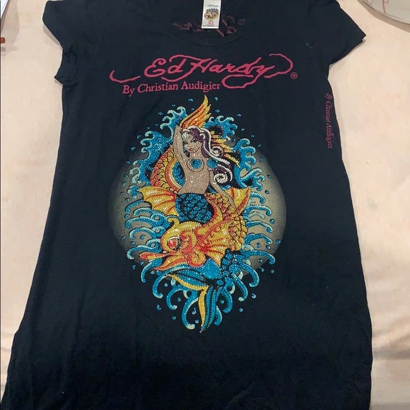 Ed Hardy | Tops | Ed Hardy Mermaid Of The Sea Tshirt | Poshmark